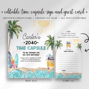 Editable Surf's up Time Capsule Instant Download for Any - Etsy