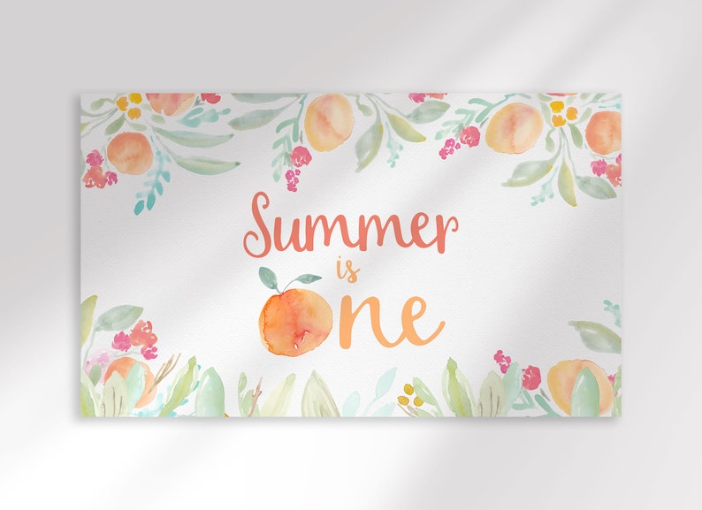 Editable Peach Backdrop Poster for Any Age | Peach Banner | Instant ...