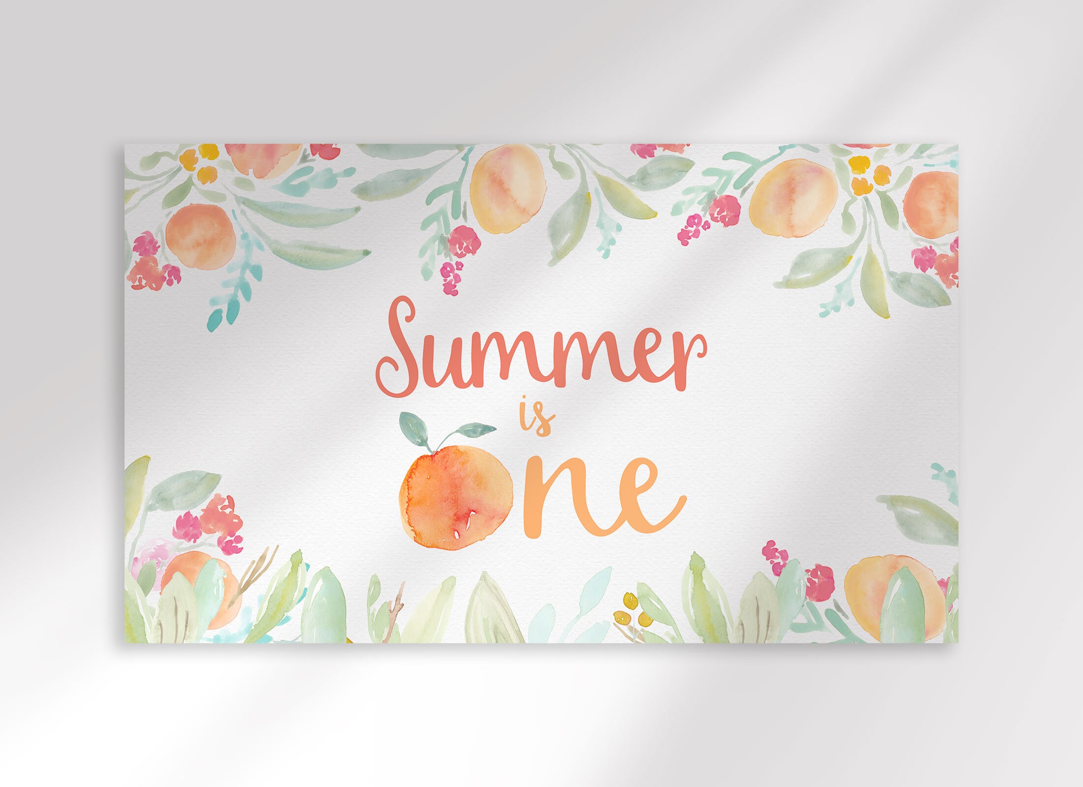 Editable Peach Backdrop Poster for Any Age | Peach Banner | Instant ...