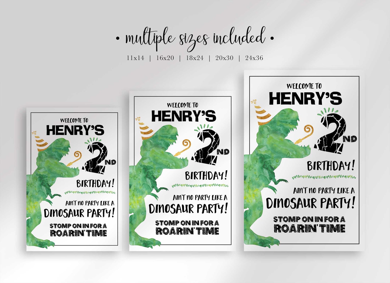 Editable Dinosaur Welcome Poster for Digital Download Edit - Etsy
