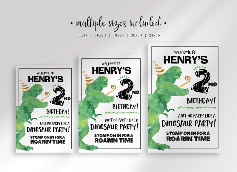 Editable Dinosaur Welcome Poster for Digital Download Edit - Etsy