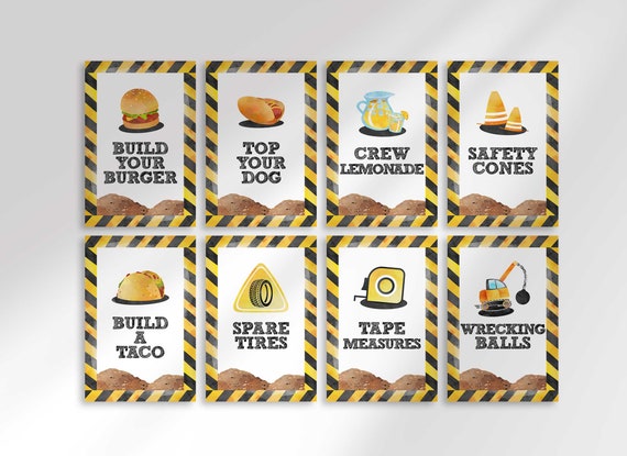 Construction Birthday Party Signs 4x6 for Instant Download | Printable ...
