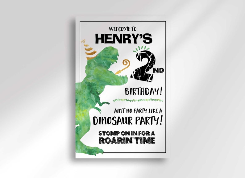 Editable Dinosaur Welcome Poster for Digital Download Edit - Etsy