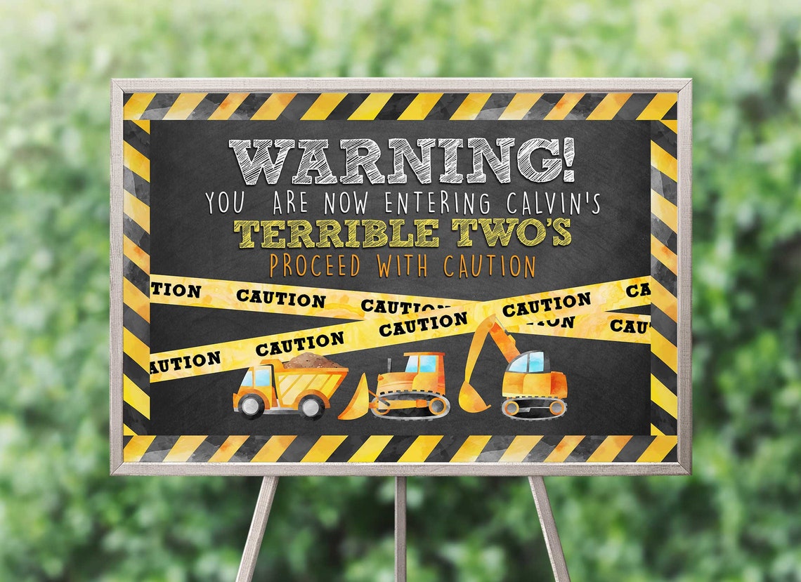 Editable Construction Birthday Party Welcome Sign | Instant Download ...