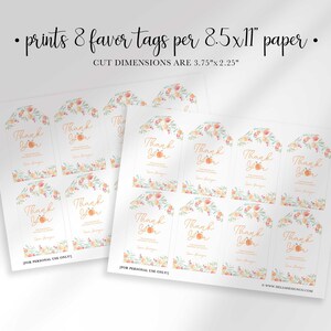 Editable Peach Birthday Favor Tags, Summer Peach Party, Thank You Tags ...