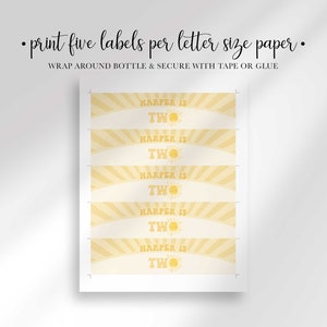 Editable Sun Birthday Water Bottle Labels to Edit at Corjl.com Sunshine ...