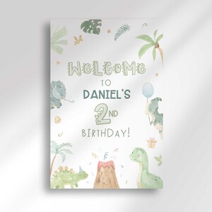 Editable Dinosaur Welcome Poster Template for Instant Download Create ...