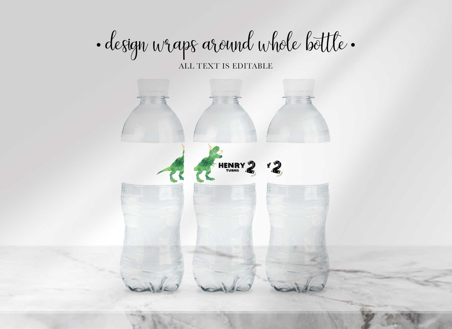 Editable Dinosaur Birthday Water Bottle Labels Editable - Etsy