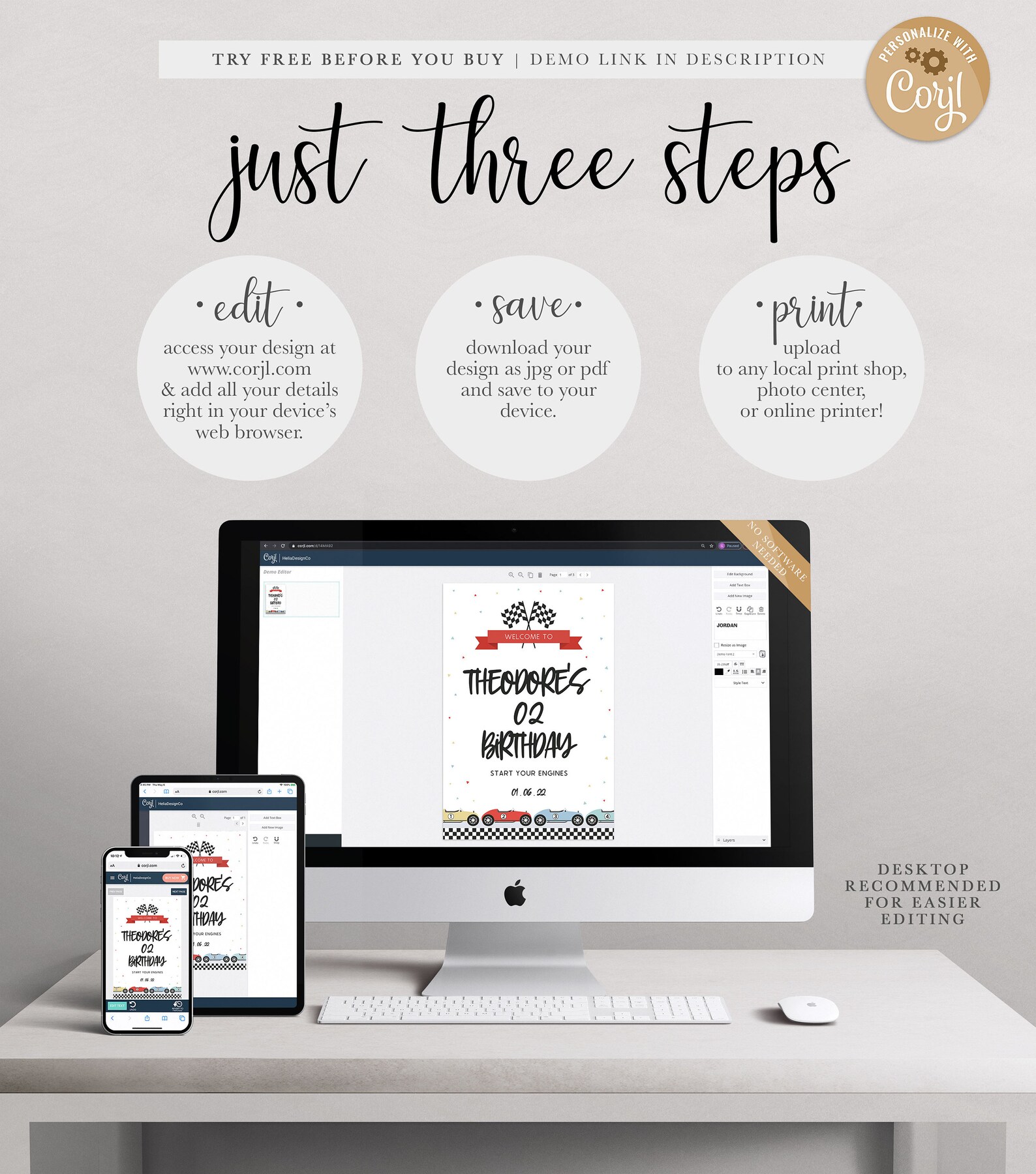 Editable Race Car Welcome Sign Template for Instant Download - Etsy