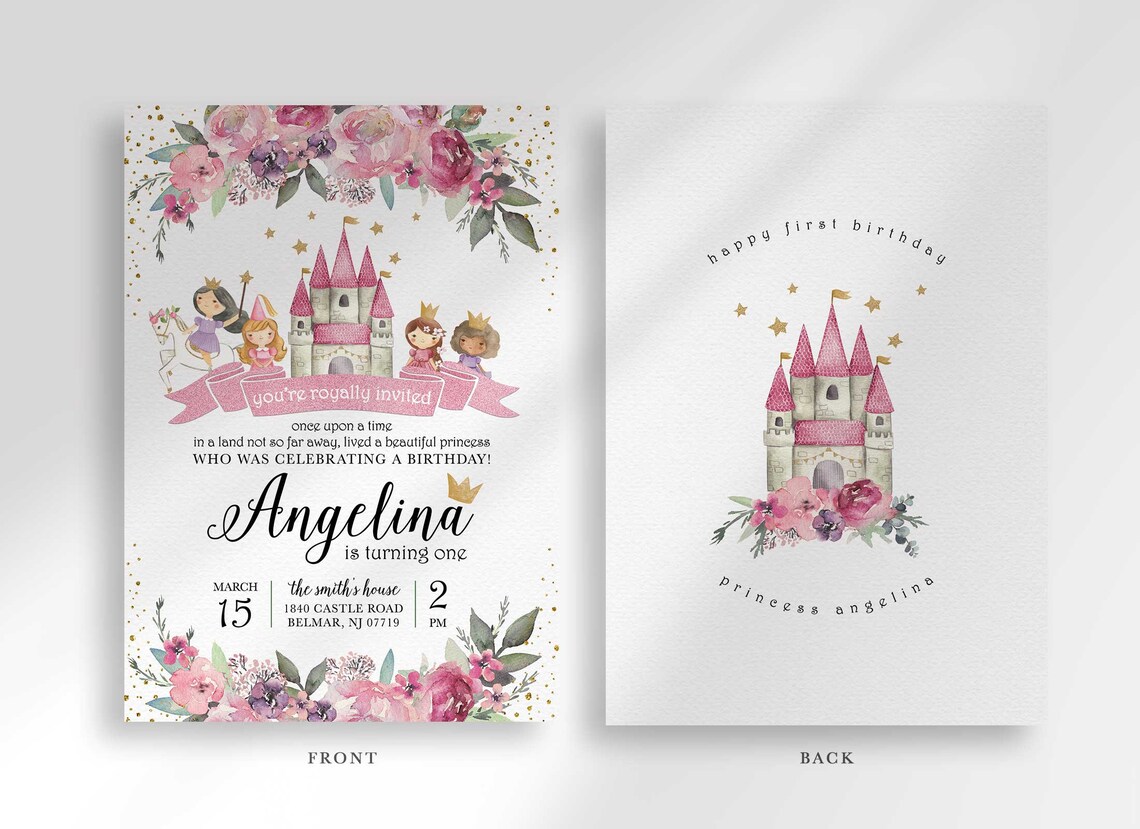 Editable Enchanted Princess Birthday Invitation Template - Etsy
