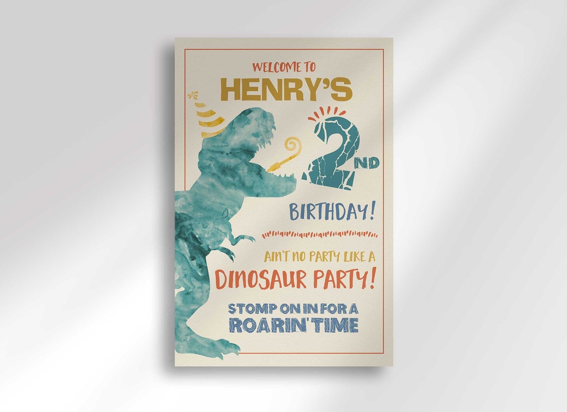 Editable Dinosaur Welcome Poster for Digital Download Edit - Etsy