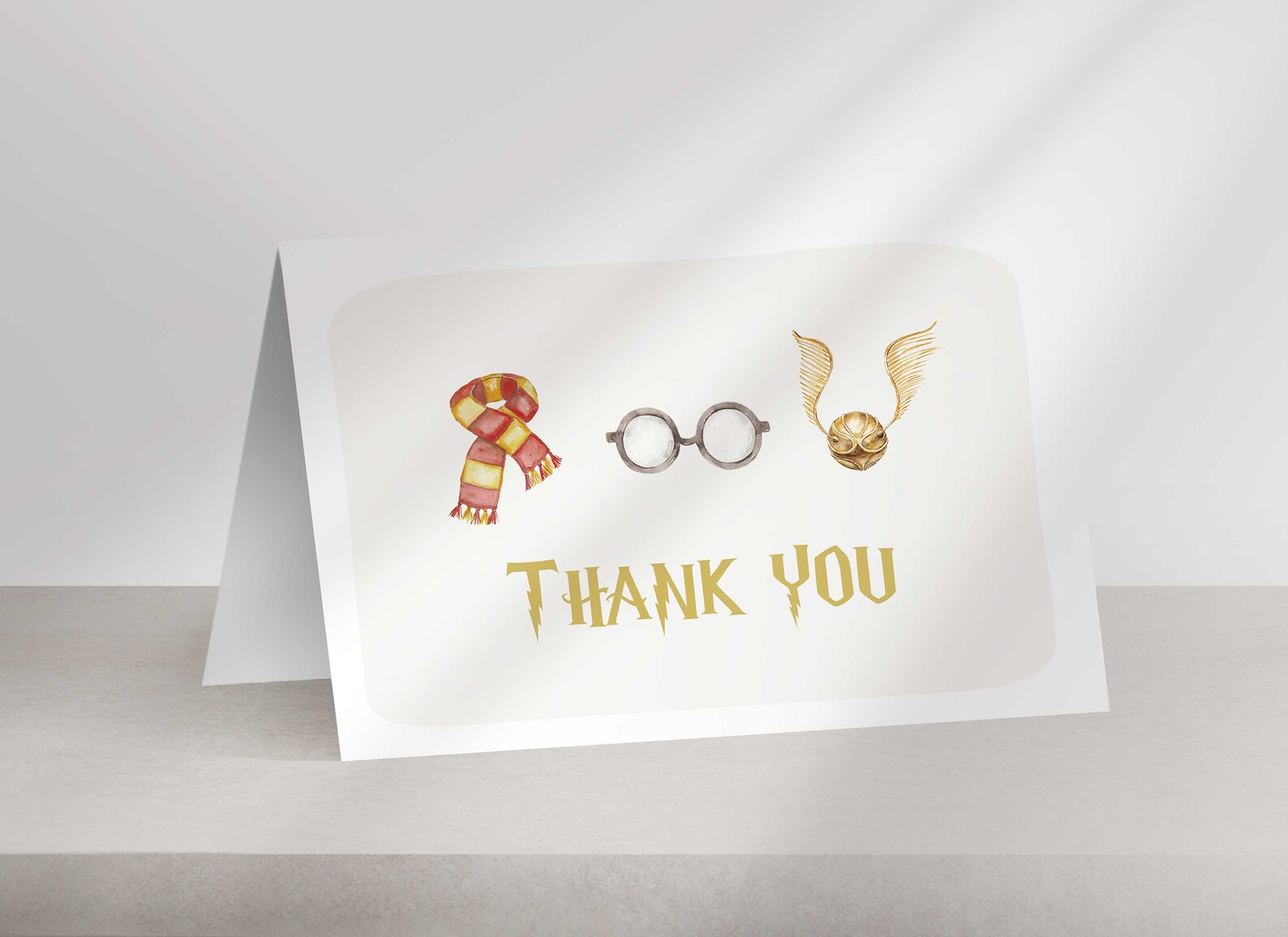 Thank You Card for Wizard Birthday or Baby Shower Instant - Etsy