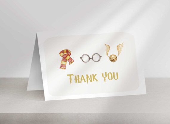 Thank You Card for Wizard Birthday or Baby Shower | Instant Digital ...