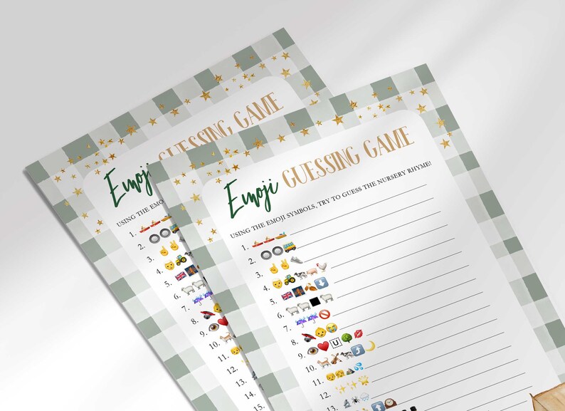 Explorer Baby Shower Emoji Game: Nursery Rhyme Guessing (digital ...