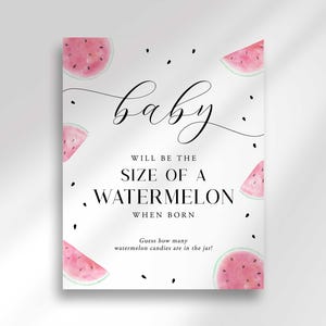 Guess How Many Candies in the Jar Game for Watermelon Baby Shower ...