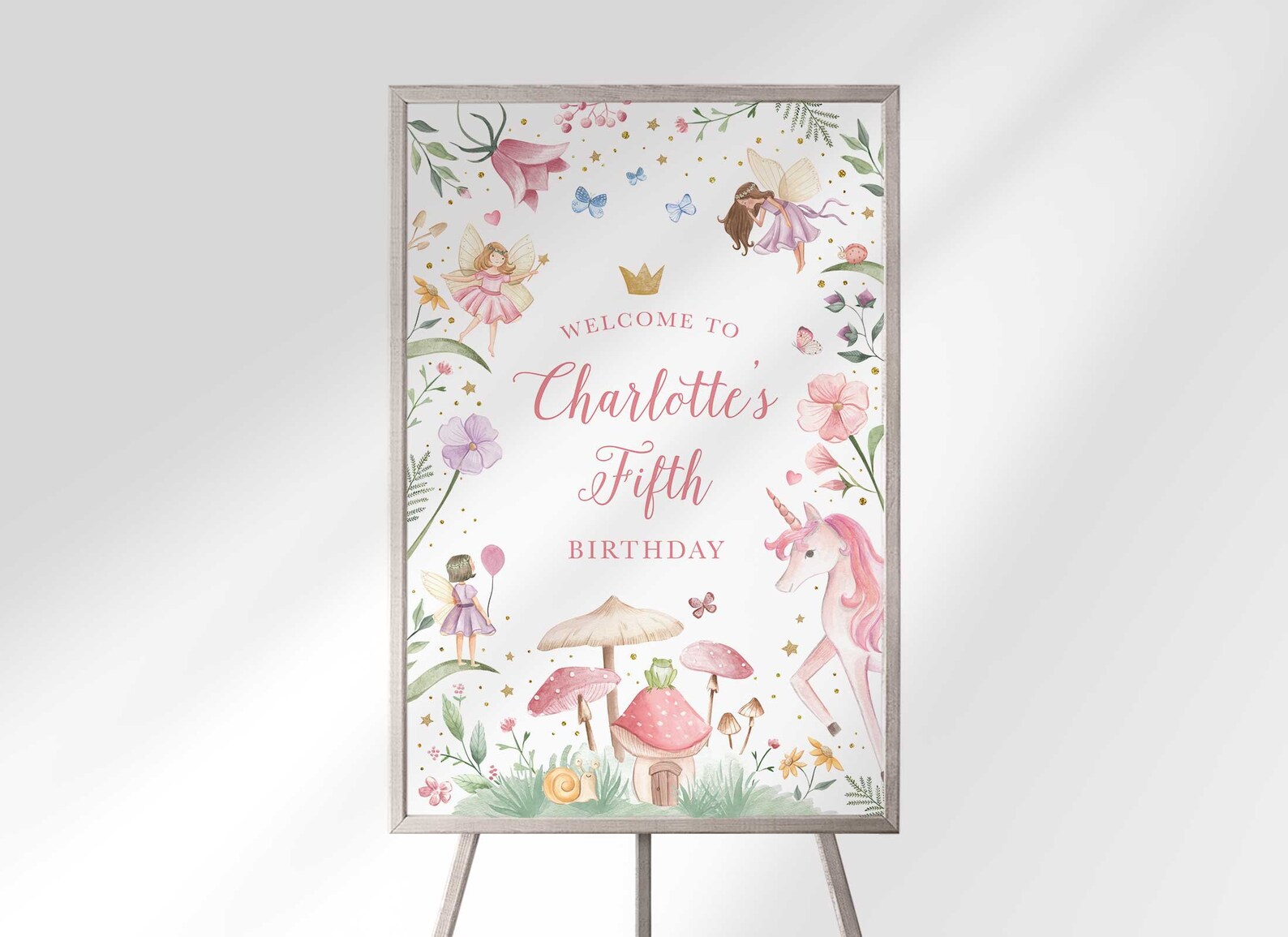 Editable Enchanted Forest Fairy Welcome Sign Template Instant - Etsy