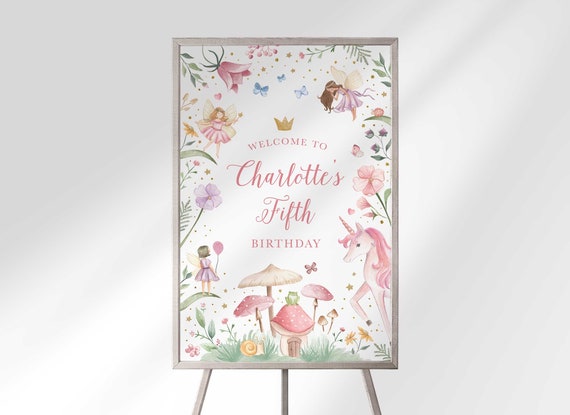 Editable Enchanted Forest Fairy Welcome Sign Template Instant - Etsy