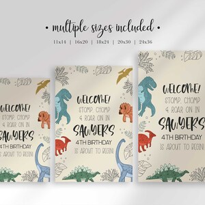 Editable Dinosaur Welcome Poster Template for Instant Download | Create ...