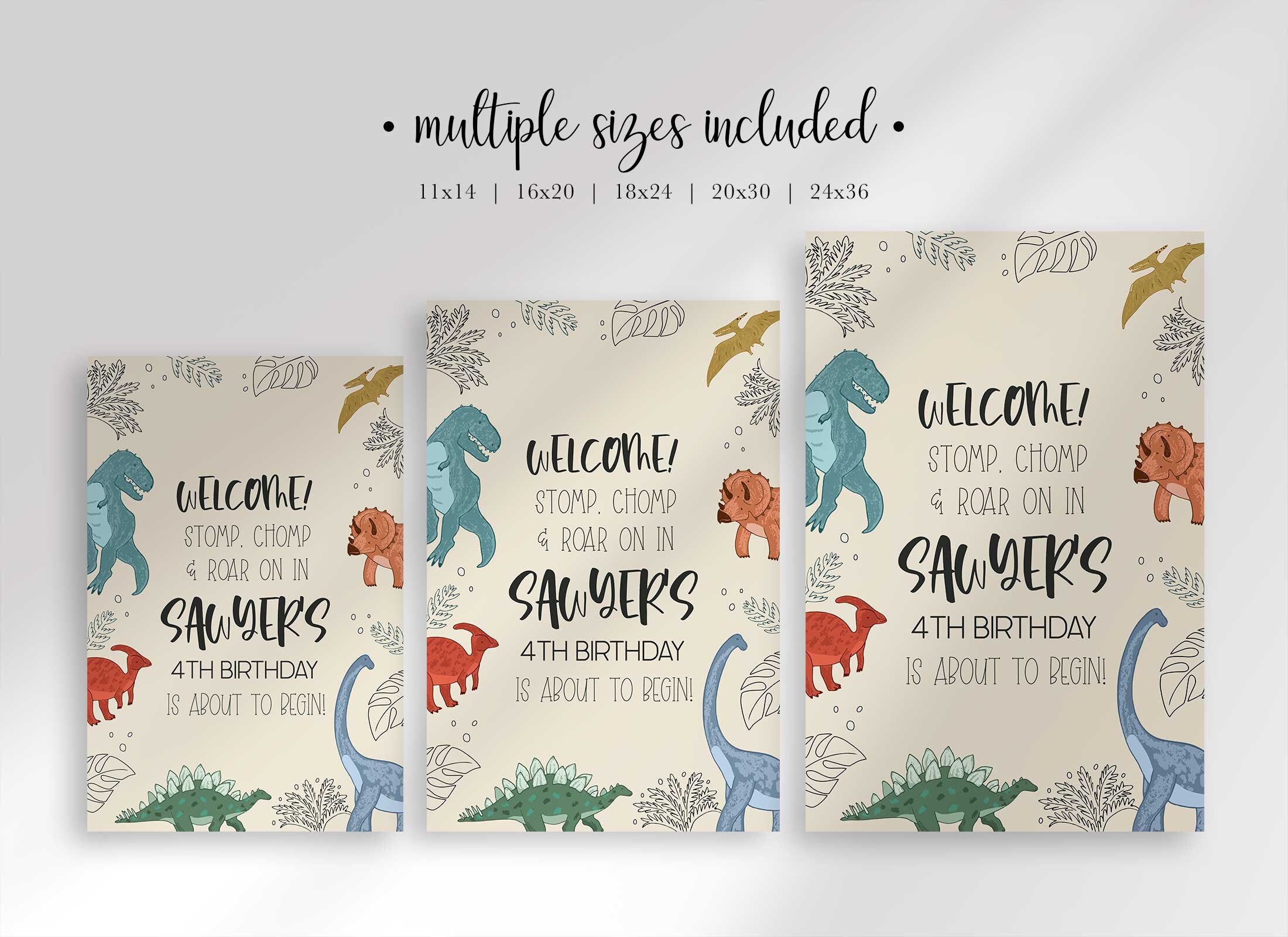 Editable Dinosaur Welcome Poster Template for Instant Download - Etsy