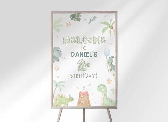 Editable Dinosaur Welcome Poster Template for Instant Download | Create ...
