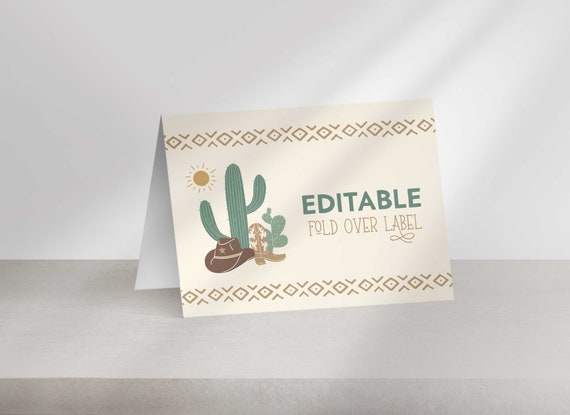 Editable Western Birthday Table Tent Labels for Instant Download | Food ...