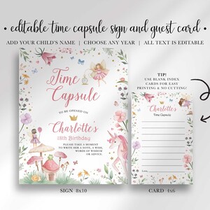 Editable Enchanted Forest Fairy Time Capsule Instant Download | Fairy ...