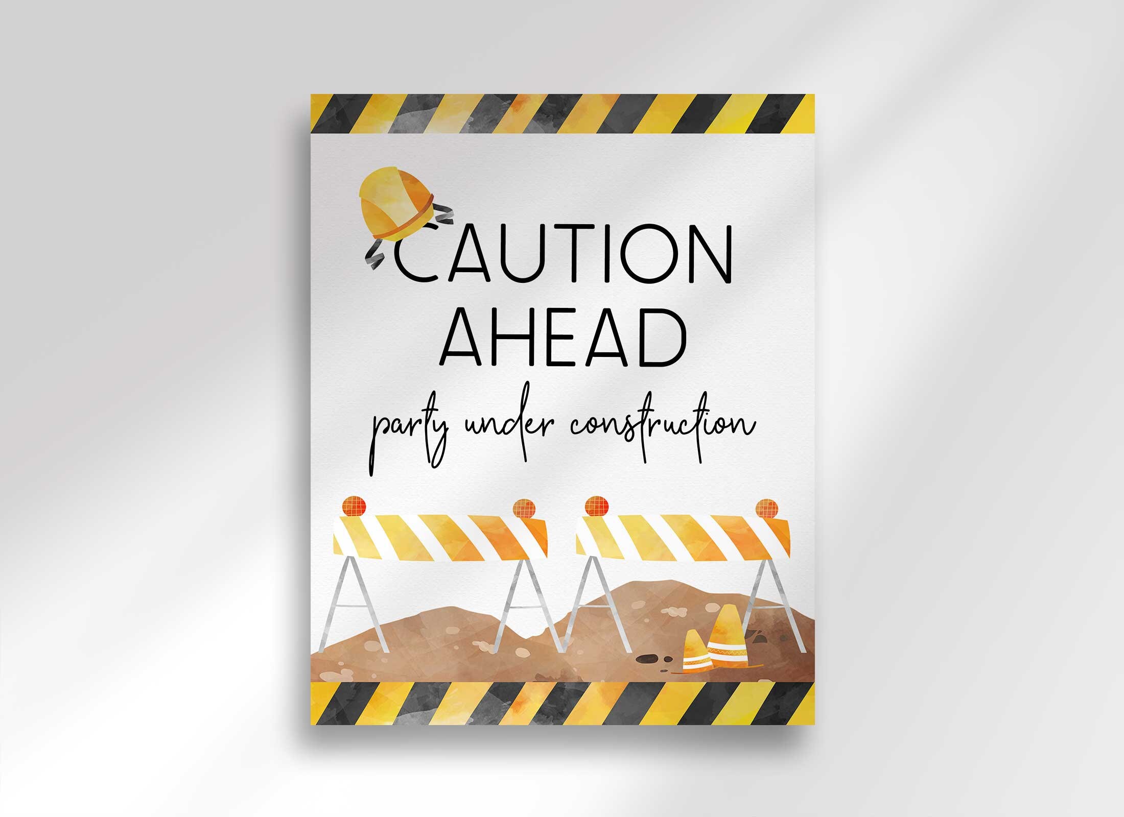 Construction Birthday Party Signs 8x10 Caution Dump - Etsy