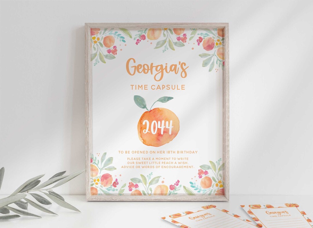 Editable Peach Birthday Time Capsule Digital Download Template for ...