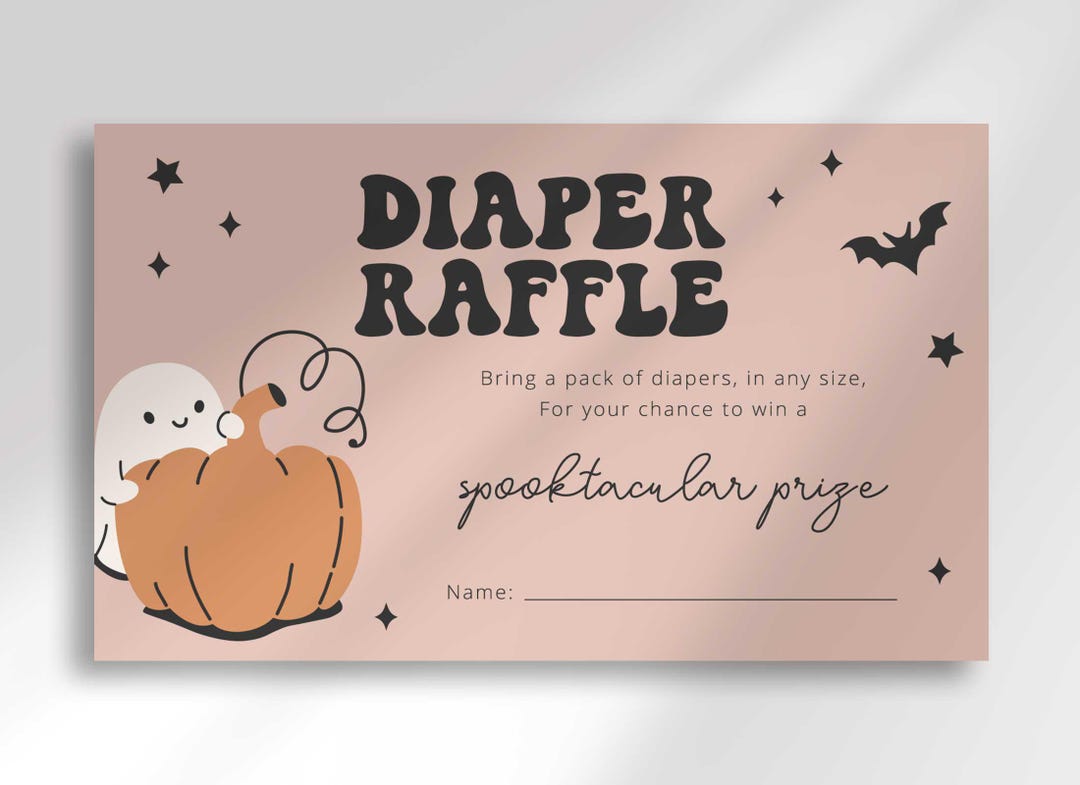 Editable Diaper Raffle Ticket Invitation Insert Template to Edit ...