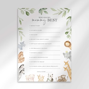Noah's Ark Baby Shower Game Bundle: Editable, Printable (digital ...
