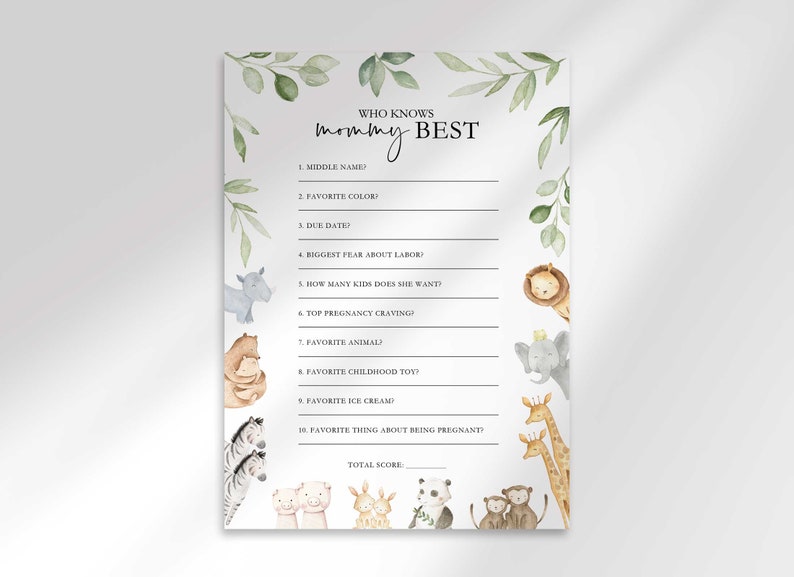 Noah's Ark Baby Shower Game Bundle: Editable, Printable (digital ...
