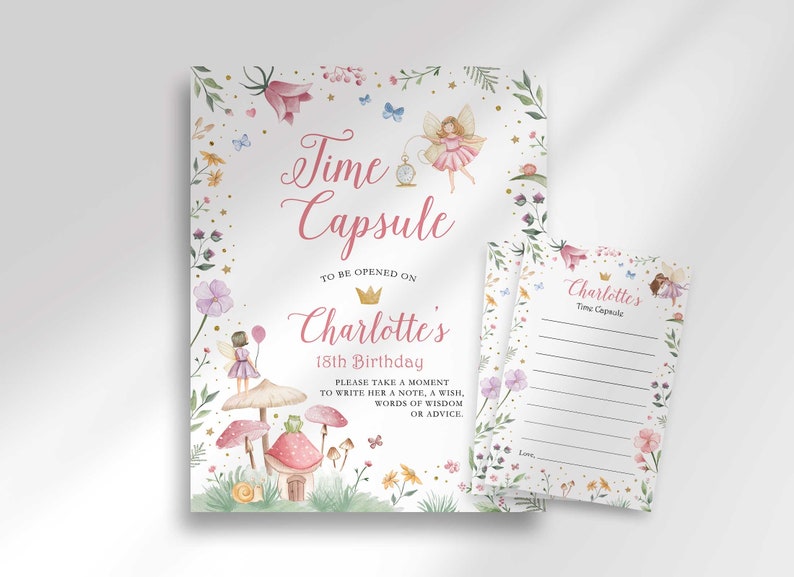 Editable Enchanted Forest Fairy Time Capsule Instant Download - Etsy