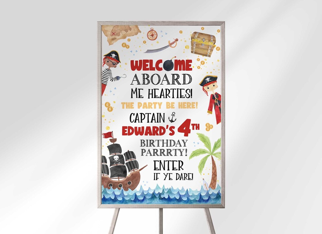 Editable Pirate Welcome Sign Template for Instant Download Create Your ...