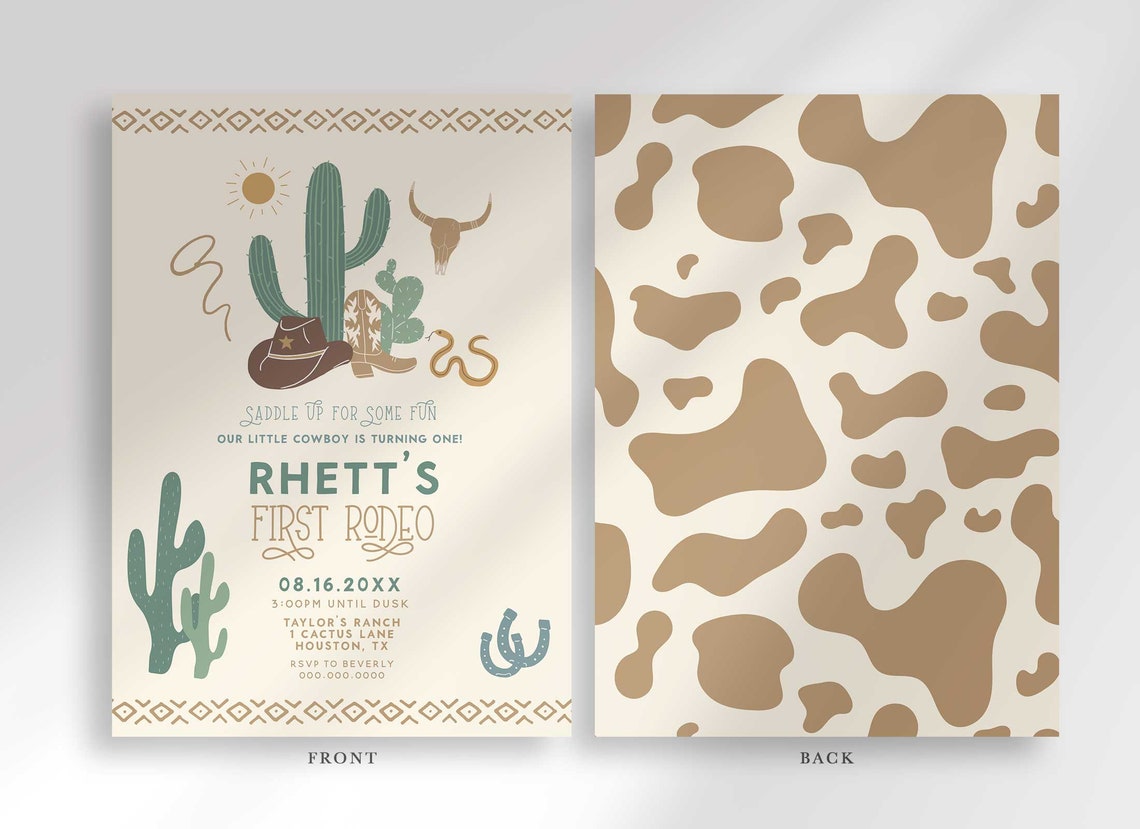 Editable First Rodeo Birthday Invitation Template Instant - Etsy