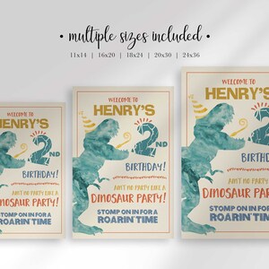 Editable Dinosaur Welcome Poster for Digital Download | Edit Yourself ...