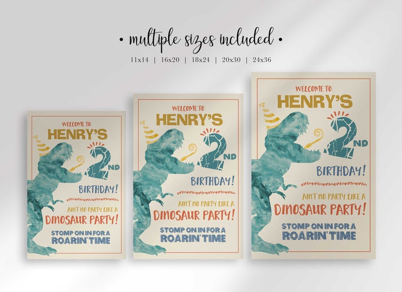 Editable Dinosaur Welcome Poster for Digital Download Edit - Etsy