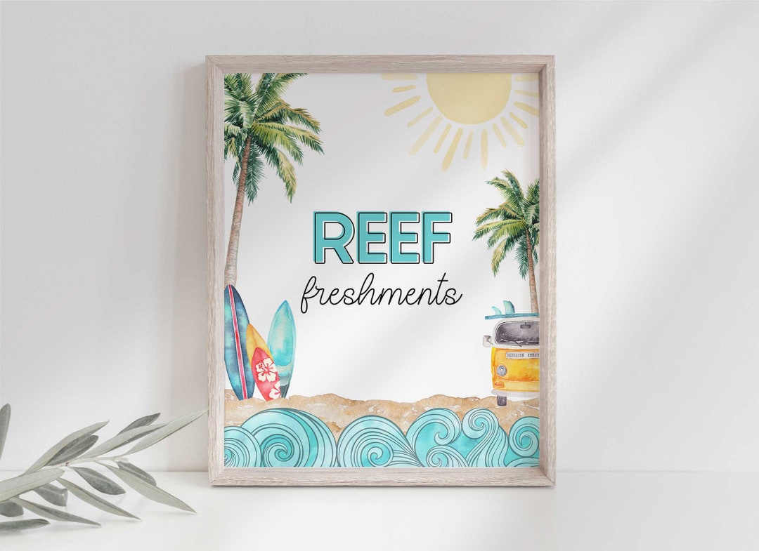 Surf Birthday Drink Sign | Instant Download | the Big One Party Signs ...