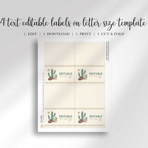 Editable Western Birthday Table Tent Labels: Food Cards (digital ...