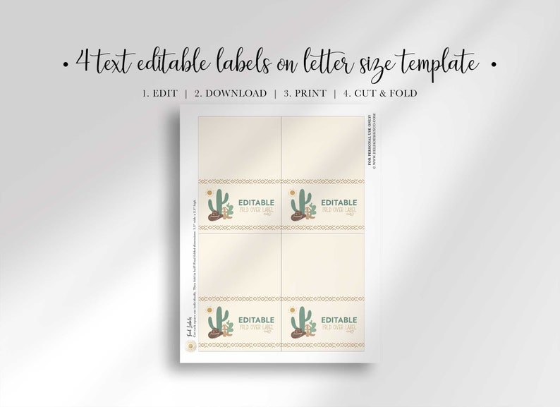 Editable Western Birthday Table Tent Labels for Instant - Etsy