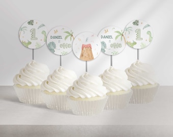 Editable Dinosaur Cupcake Toppers Template Printable Trex - Etsy