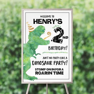 Editable Dinosaur Welcome Poster for Digital Download Edit Yourself DIY ...
