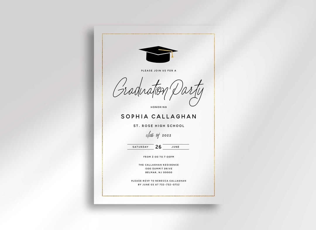 Editable Graduation Party Invitation Template (digital Download) - Etsy