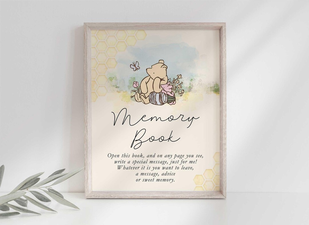 Classic Winnie the Pooh Memory Book Sign Instant Digital Download ...