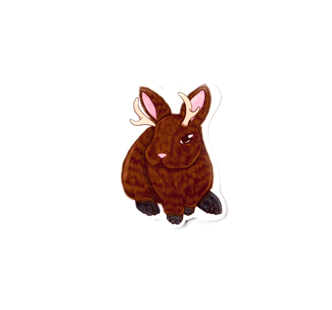 Die Cut Rabbit Jackolope Cryptid Art Stickers - Etsy