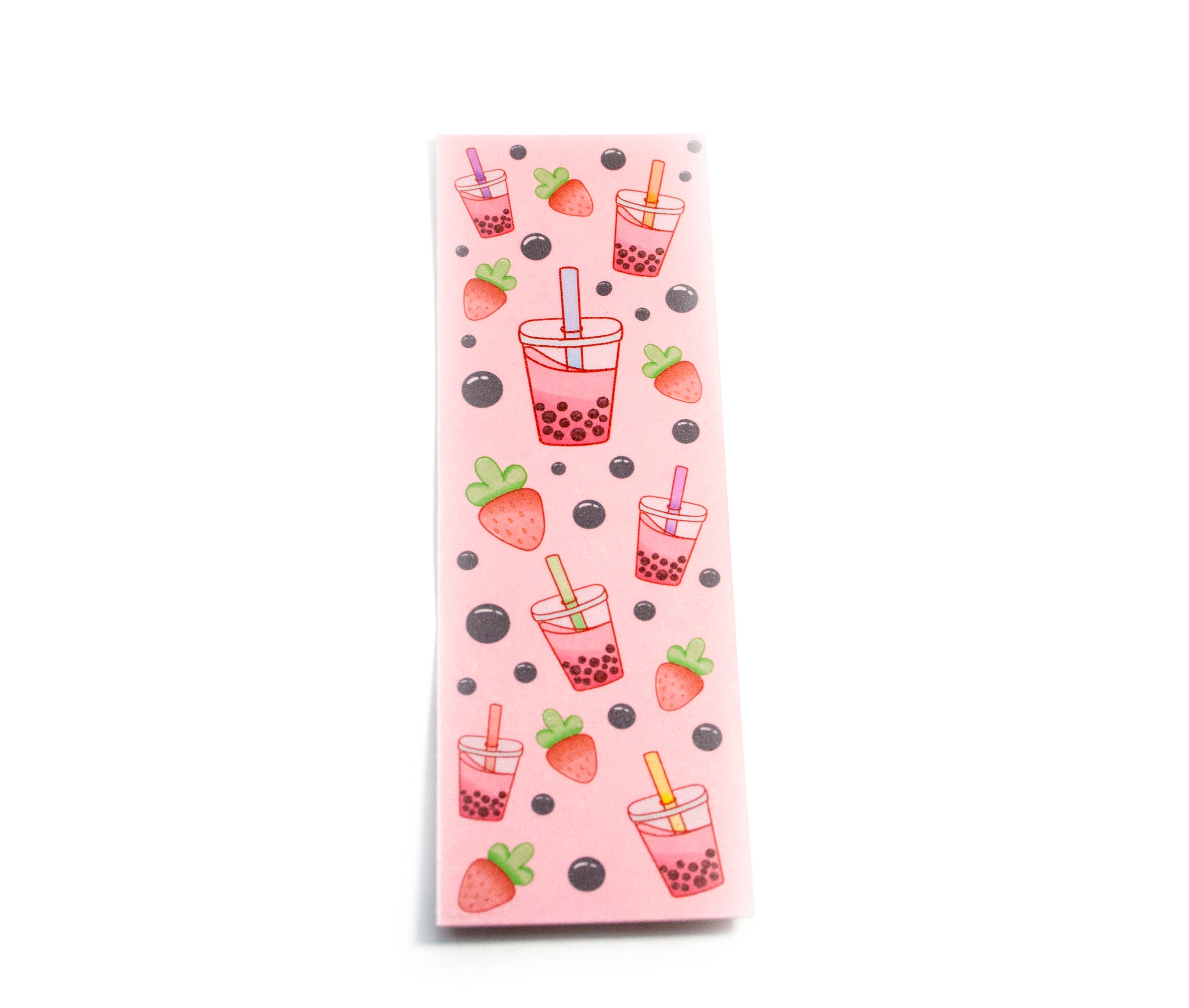 Strawberry Bubble Tea Bookmark Cute Boba Tea Bookmark - Etsy