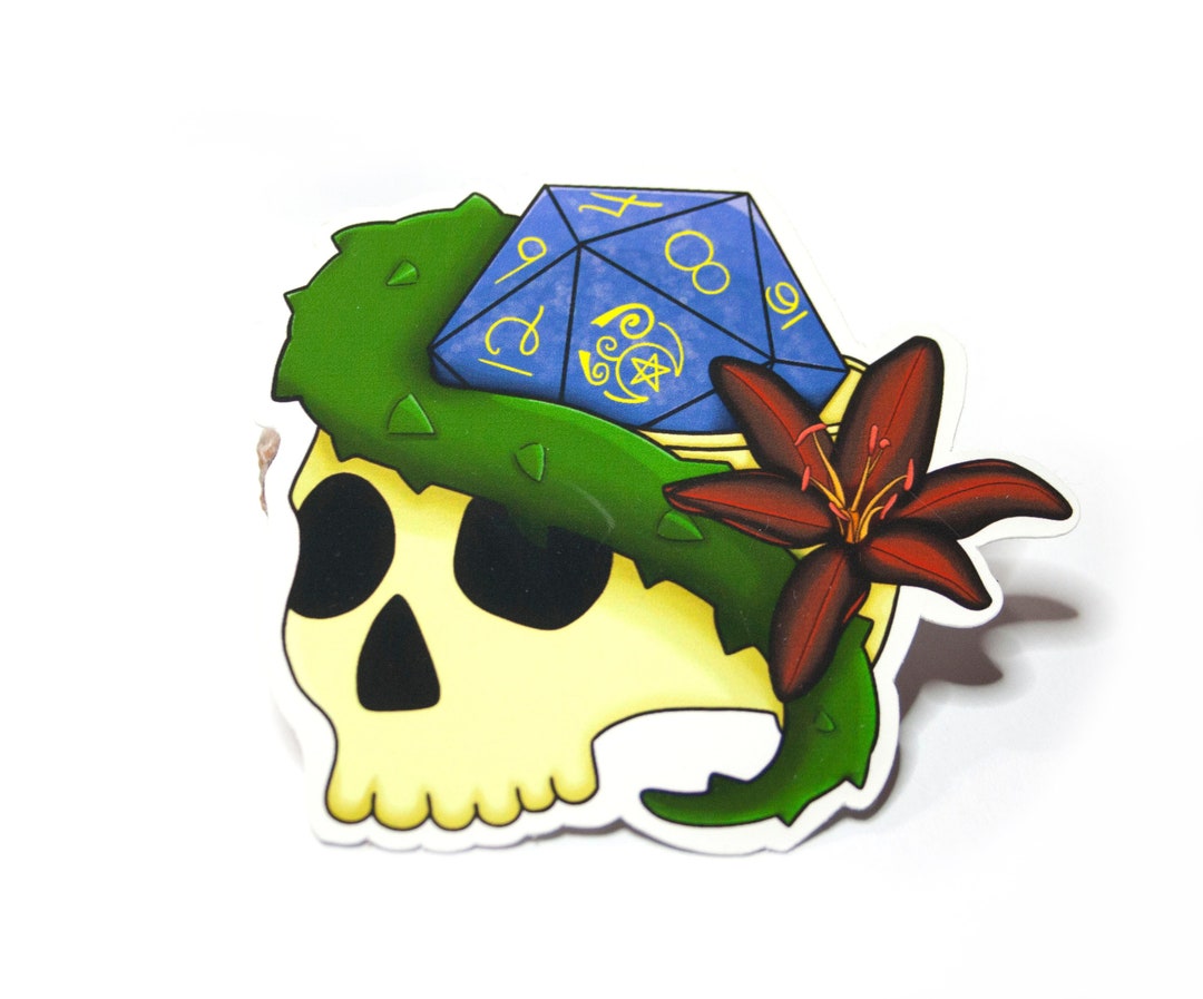 D20 Skull Sticker: Spooky Dnd Die Cut Decal - Etsy