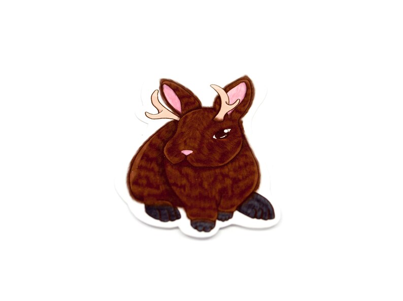 Die Cut Rabbit Jackolope Cryptid Art Stickers - Etsy