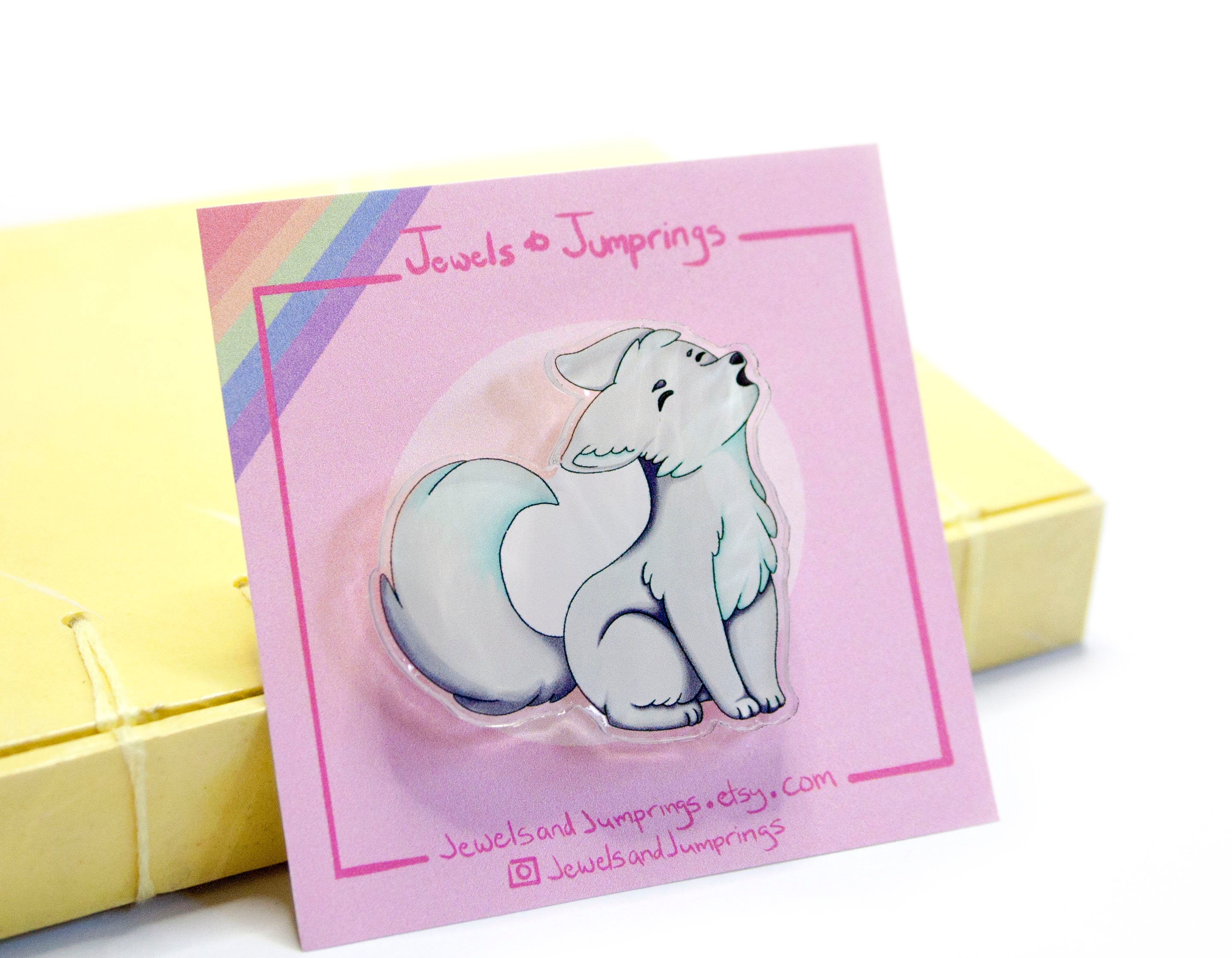 Howling Wolf Acrylic Pin Cute Wolf Pin Howling Dog Arcylic - Etsy