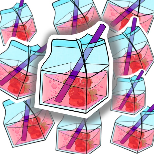 Kawaii Juice Box Stickers - Etsy