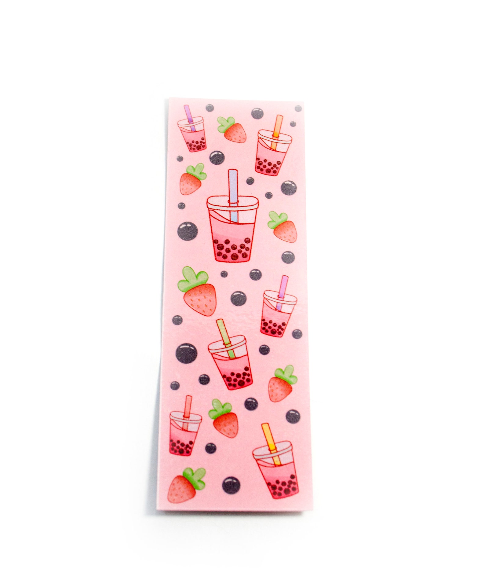 Strawberry Bubble Tea Bookmark, Cute Boba Tea Bookmark - Etsy